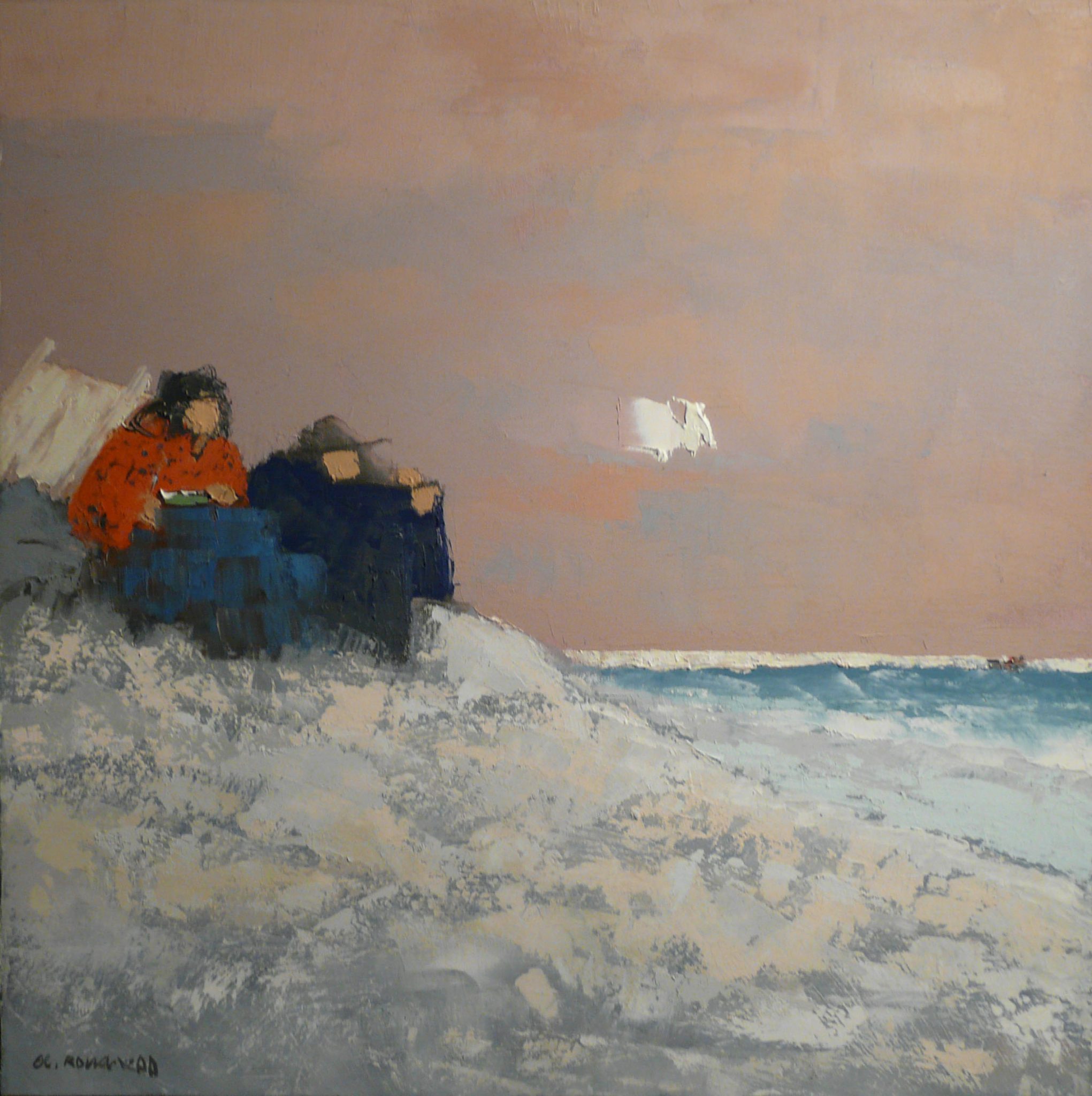 ROUDNEFF – Heures furtives. Soleil évanoui 60x60cm – Galerie Fert